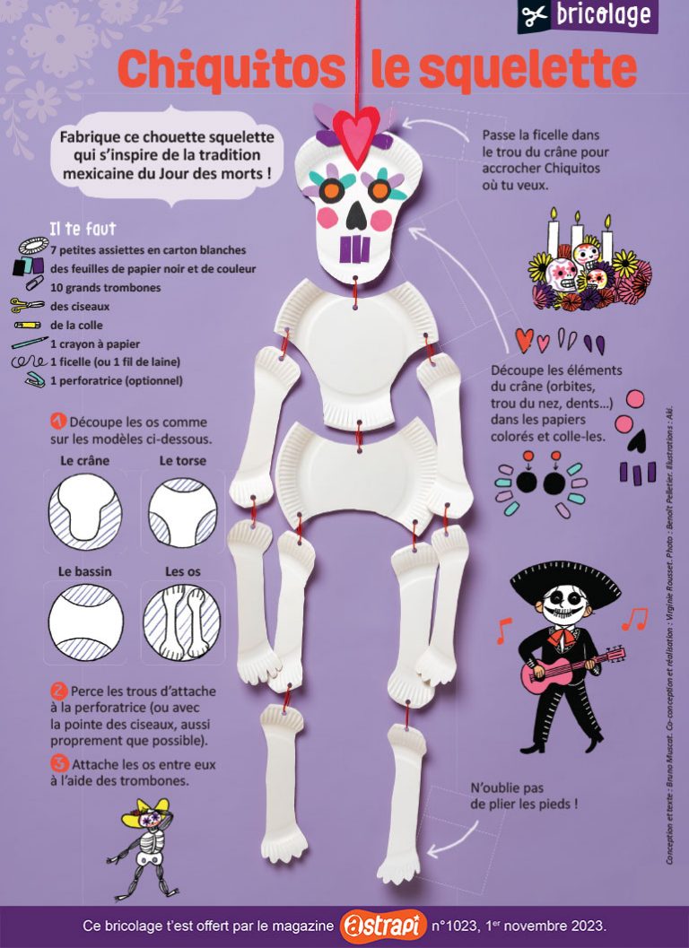 Bricolage effrayant : Chiquitos le squelette - Astrapi